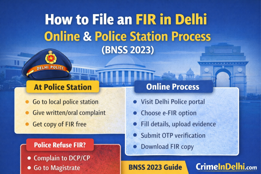 How to File an FIR in Delhi – via BNSS 2023 - Crime in Delhi